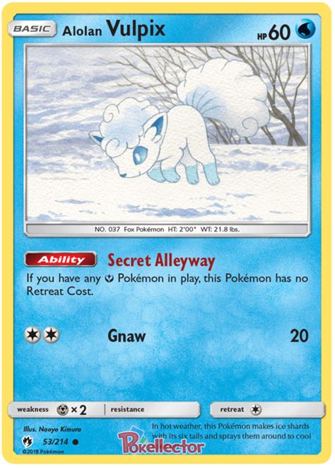 Alolan Vulpix Lost Thunder Pokemon Card