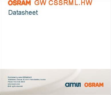 GW CSSRML HW ACAG H H R Datasheet Ams OSRAMs OSLON Optimal Deep Blue And Horti White