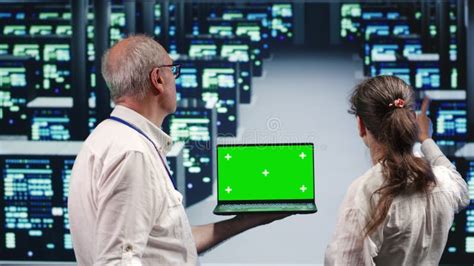 Mockup Laptop Server Racks Crosschecking Stock Video Video Of