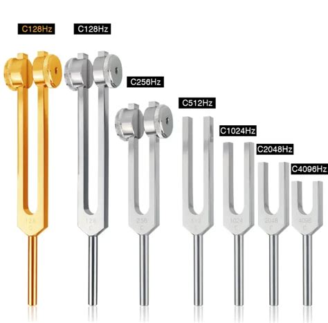 Aluminum Alloy 7 Piece Tuning Fork Set 128hz 256hz 512hz 1024hz