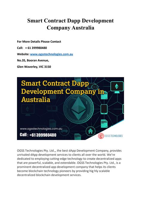 Smart Contract Dapp Development Company Australia By Ogsstechnologie Issuu