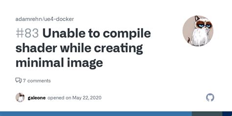 unable to compile shader while creating minimal image · issue 83