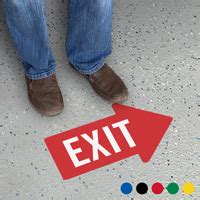 Exit Large Arrow Floor Sign SKU SF 1011