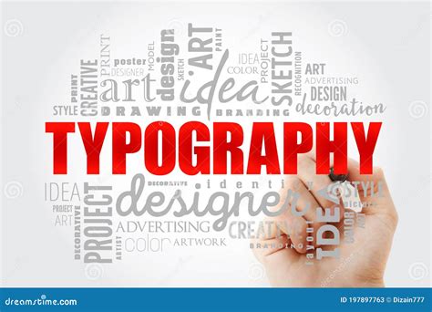 TYPOGRAPHY Word Cloud Collage Stock Image Image Of Label Hand 197897763