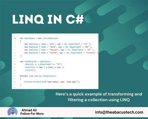 dotnet csharp linq programming developers bestpractices ahmad