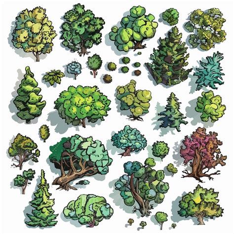A Collection Of Plants And Trees From The Collection Premium AI Generated Vector