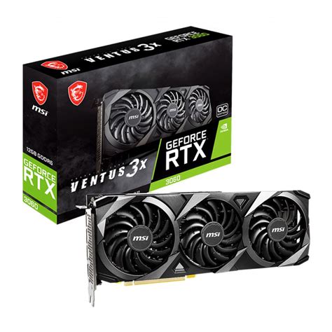MSI NVIDIA GeForce RTX 3060 Ventus 3X Overclocked Triple-Fan 12GB GDDR6 ...