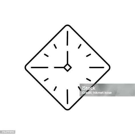 Square Analog Clock On White Background Square Analog Clock Interface