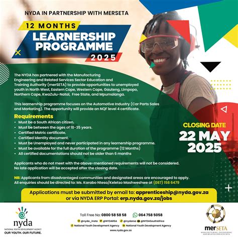 Nyda Learnership Programme For 2025 Edupstairs