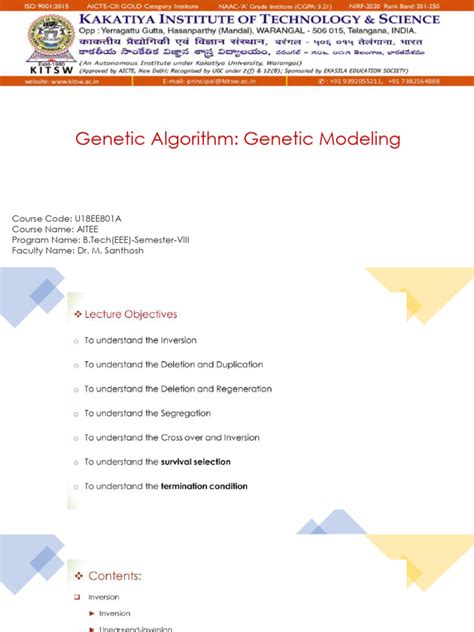 Lecture 15 Genetic Modelling Inversion And Deletion Pdf