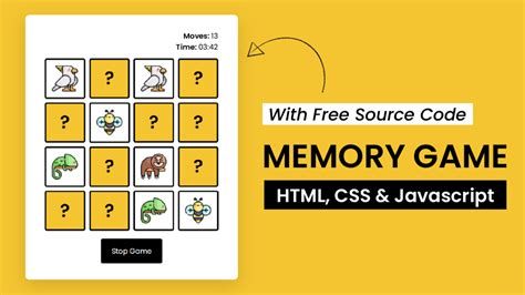 Memory Game Javascript Project Coding Artist