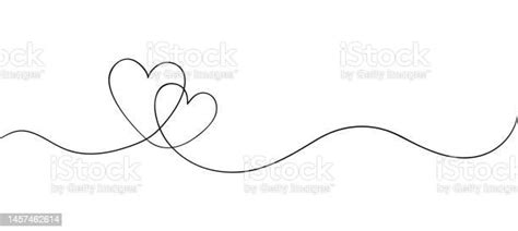 한 줄로 그리는 마음 연속 한 선 그리기의 사랑 기호 미니멀리즘 모던 라인 아트 드로잉에 대한 스톡 벡터 아트 및 기타 이미지 드로잉 사랑 개념 Istock