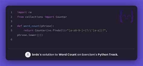 Brdos Solution For Word Count In Python On Exercism