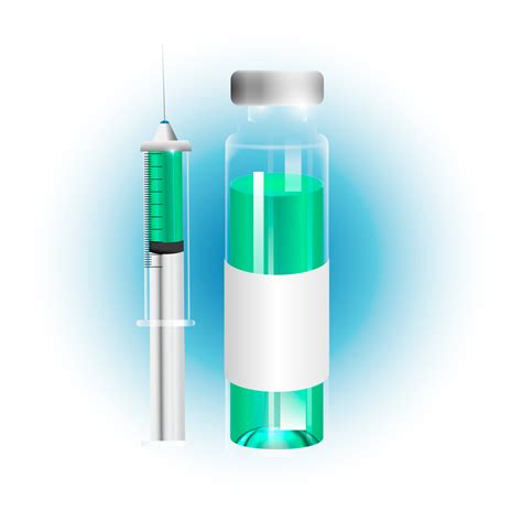 Vaccine Injection Glass Vial With Syringe 20050747 Png