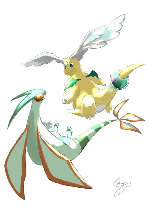 Dragonite Flygon And Mega Dragonite Pokemon Drawn By Emeko Danbooru