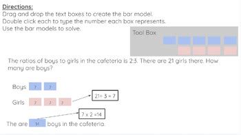 Interactive Ratio Bar Models Activity By M Bruce TPT