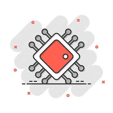 Premium Vector Computer Cpu Icon In Flat Style Circuit Board Vector