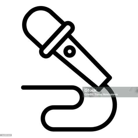 마이크 및 유선 회선 아이콘입니다 케이블이 있는 파티 마이크 생일 및 기념일 엔터테인먼트 벡터 디자인 개념 흰색 사용 및 앱에