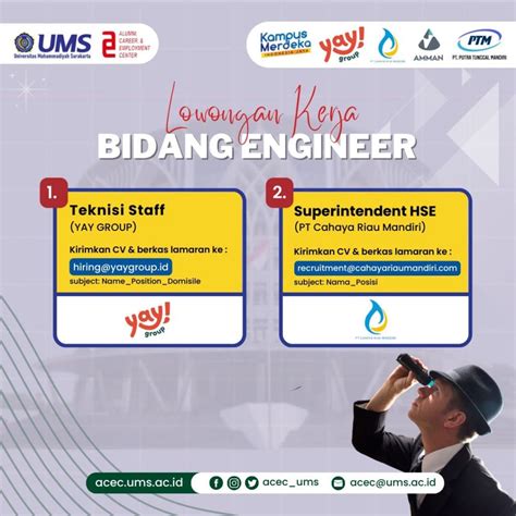 Lowongan Kerja Bidang Engineer Alumny Career Employment Center University Muhammadiyah Surakarta