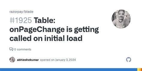 Table OnPageChange Is Getting Called On Initial Load Issue Razorpay Blade GitHub
