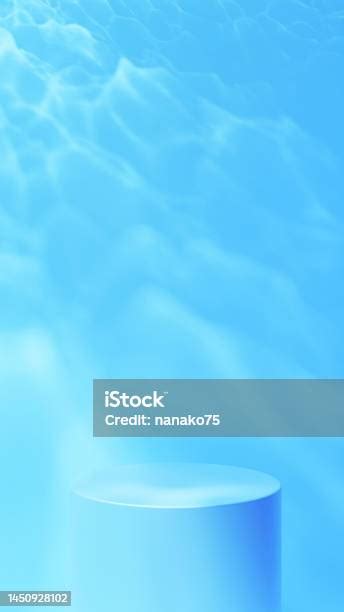 3d 그림물에 있는 흰색 실린더 베이스 수중 빛의 반사 0명에 대한 스톡 사진 및 기타 이미지 0명 3차원 형태 강단 Istock