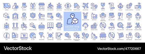 Delivery Logistics Line Icons Set Shipping Vector Image