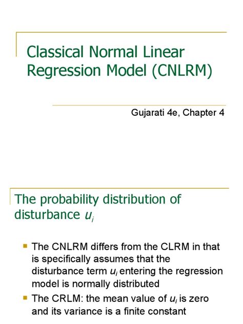 ch4 classical normal linear regression model cnlrm pdf estimator