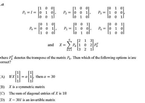 The Sum Of Diagonal Entries Of X Is 18 Filo