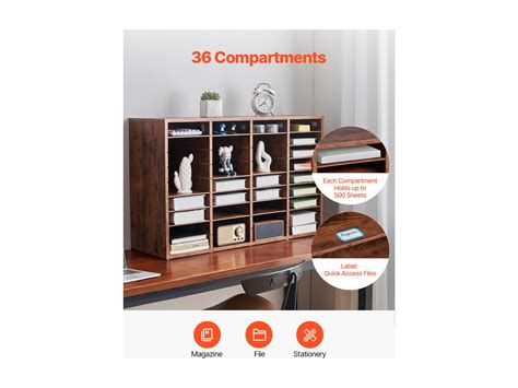 Organizador De Secretária Succebuy Wood Organizador De Literatura Com 36 Compartimentos