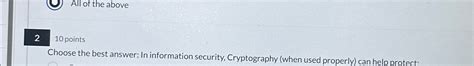Solved Choose The Best Answer In Information Security