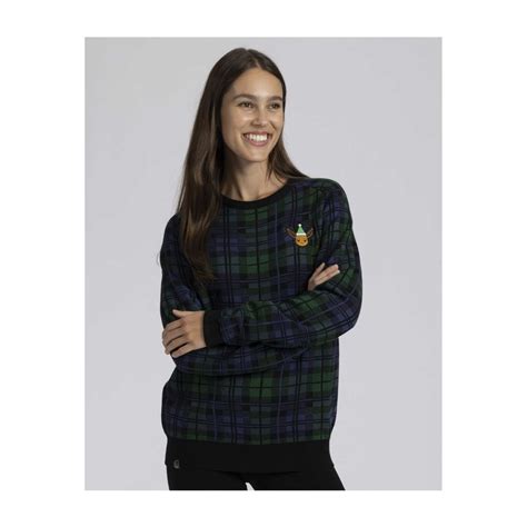 Eevee Green And Black Plaid Knit Sweater Adult Pokémon Center