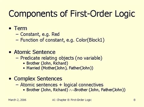 artificial intelligence chapter 8 firstorder logic michael scherger