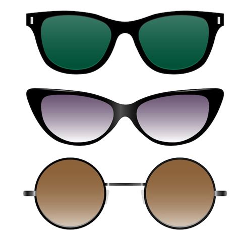 Premium Vector Set Of Sunglasses In Retro Style