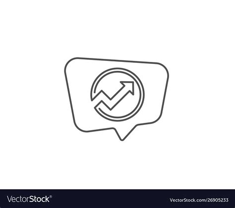 Chart Line Icon Report Graph In Circle Sign Vector Image