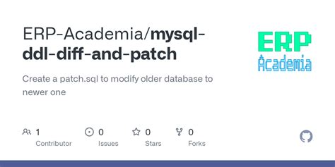 GitHub ERP Academia Mysql Ddl Diff And Patch Create A Patch Sql To Modify Older Database To