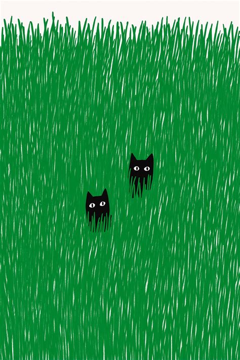 Whimsical Grass Pattern With Hidden Cat Eyes • Promptden