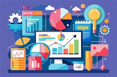 Insights On A Digital Workspace Featuring Various Charts Graphs And Data Analysis Tools