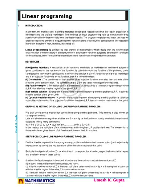Lpp Theory Pdf Linear Programming Mathematical Optimization