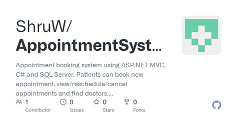 Github Shruw Appointmentsystem Appointment Booking System Using Asp Net Mvc C And Sql
