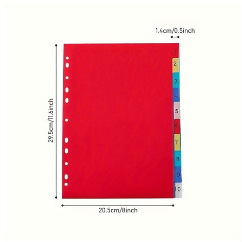 10 Sheets A4 Multi Color Numbered Dividers And Digit Divider Pages