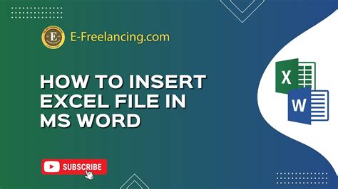 How To Insert Excel File In Ms Word Youtube