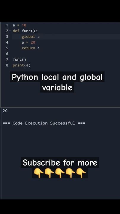 Scope In Python Local And Global Variable In Python Shorts Python Programming Youtube
