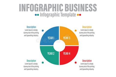 4 Steps Modern Timeline Diagram Calendar With Yearly Workflow And