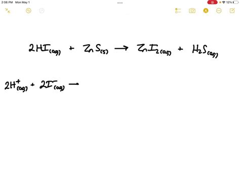Solved Write The Net Ionic Equation For The Precipitation Of Zinc Sulfide From Aqueous Solution