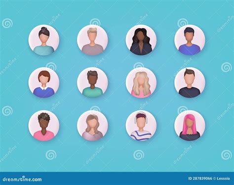 Cartoon Business Men And Women Avatars 3d Web Vector Illustrations Stock Vector Illustration