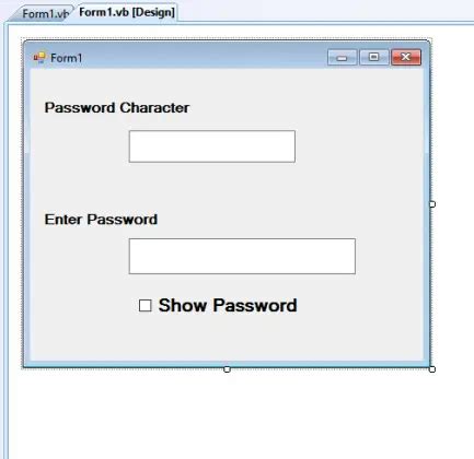 How To Change Password Character In Runtime Using VB Net