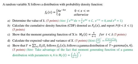 Solved A Random Variable X Follows A Distribution With