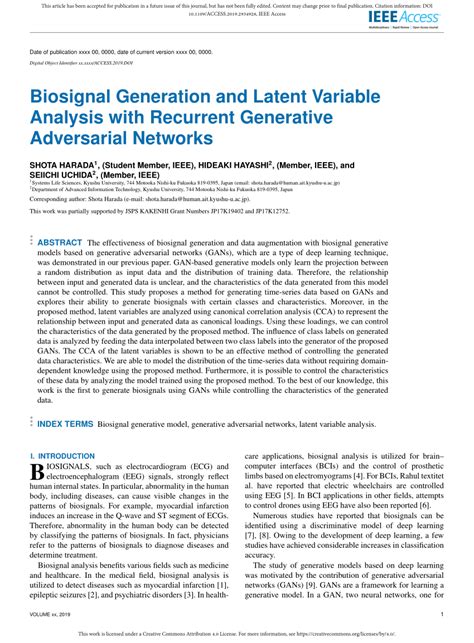 Pdf Biosignal Generation And Latent Variable Analysis With Recurrent Generative Adversarial