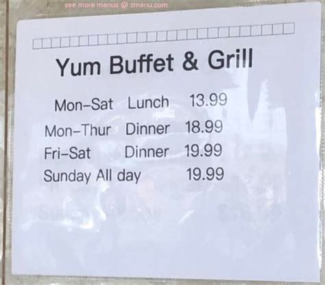 Online Menu Of Yum Buffet And Grill Restaurant Sacramento California