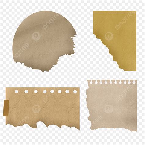 빈티지 스크랩북 종이 일러스트 컬렉션 무료 다운로드 찢어진 종이 찢어진 종이 종이 조각 종이 Png 일러스트 및 Psd 이미지 무료 다운로드 Pngtree